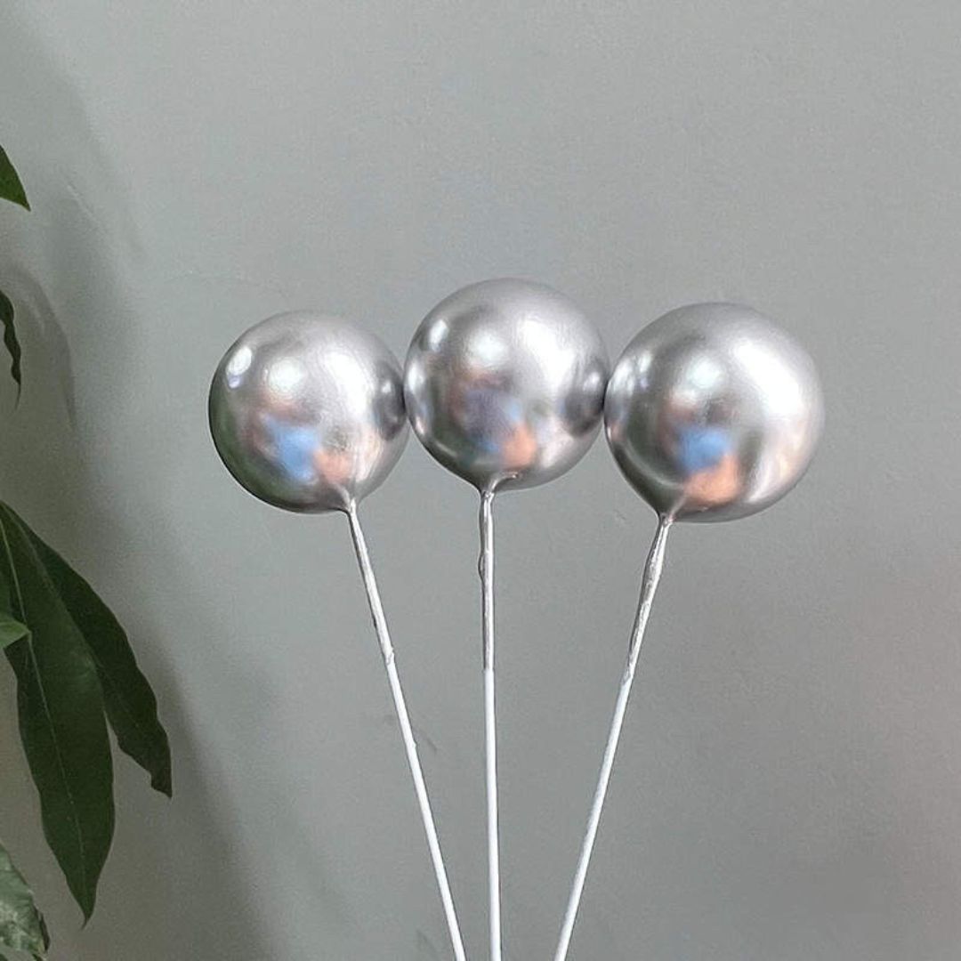 Silver Styrofoam Sphere Cake Topper – Gemsuave Baking Accessories